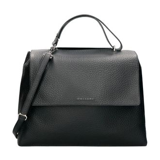 Orciani Femme, Sacs, Noir, Taille: ONE Size Sac bandouli&egrave;re en cuir grain&eacute;