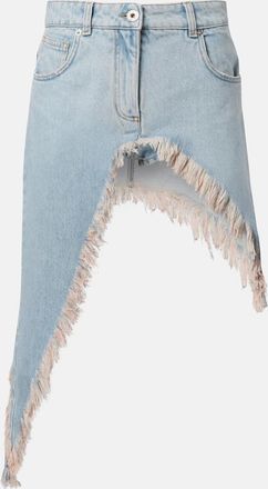 Blumarine Mini-jupe asym&eacute;trique en jean