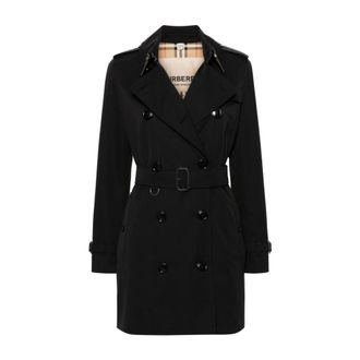 Burberry Schwarzer Trenchcoat aus Gabardine-Baumwolle - - Coats - Damen - Schwarzk - 3XS