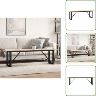 vidaXL The Living Store - Couchtisch O-Gestell 160x40x45 cm Massivholz Kiefer & Gusseisen - Holz Couchtisch - Kiefernholz Couchtisch - Massivholzt Tisch