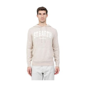 MC2 Saint Barth Maglia felpa con cappuccio con scritta logo frontale - - Sweatshirts & Hoodies - Herren - Beige - L