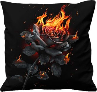 Spiral Flaming Rose None Kissen Multicolor 100% Baumwolle Gothic