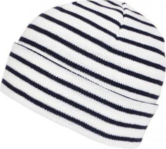 Nyls Création Bonnet Marin Enfant Blanc et Bleu Look Breton Elfenn de 7 a 12 Ans - Taille Unique - Blanc