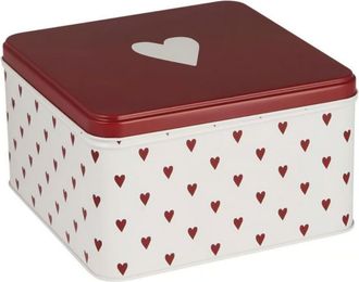 Ib Laursen Geb&auml;ckdose m/Herzen viereckig B: 17,7 H: 10,3 L: 17,7