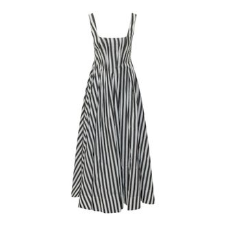 Sportmax Femme, Robes, Noir, Taille: 36 FR Spxfilmato Striped Midi Dress