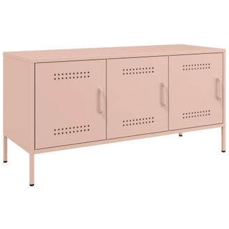 vidaXL Meuble tv rose 100,5x39x50,5 cm acier Vidaxl