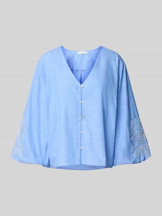 Christian Berg Relaxed Fit Bluse mit V-Ausschnitt und Stitchings