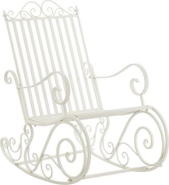 Clp Fauteuil à Bascule Smilla de Style Rustique I Fauteuil à Bascule de Jardin en Fer, Couleur:Blanc