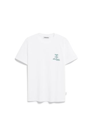 Armedangels Herren Regula T-Shirt aus Bio-Baumwolle JAAMES Difference Regular Fit White