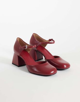 & Other Stories escarpins Mary Jane premium en cuir rouge cerise