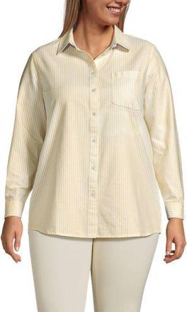 Lands End Langarm Oxford-Hemd, Damen, Gr&ouml;&szlig;e:48-50 plus, Gelb, Baumwolle, by Lands End