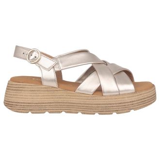 Gabor Femme, Chaussures, Gris, Taille: 42 EU Sandales en Cuir Argent pour Femmes