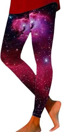 Generic Legging Galaxy pour femme - Color&eacute; - Imprim&eacute; - Pantalon de sport taille haute &eacute;lastique - Bodycon - Doux - Pour le sport - Galaxie / Plan&egrave;tes / Espace