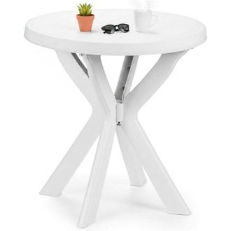 Dmora Dmora Runder Couchtisch f&uuml;r den Au&szlig;enbereich, Made in Italy, 70 x 70 x 72 cm, Farbe Wei&szlig;