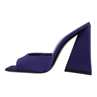 The Attico Femme, Chaussures, Violet, Taille: 36 EU Devon Satin Mules