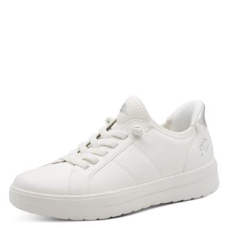 Jana Damen Step IN Sneaker leicht und flexibel zum Hineinschl&uuml;pfen Vegan, Wei&szlig; (White/Silver), 38 EU