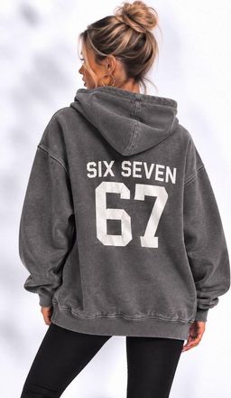 Worldclassca Hoodie Worldclassca Oversized Hoodie SIX SEVEN 67 Kapuzenpullover Sweatshirt Neue Kollektion - Stilvolle und gem&uuml;tliche Casual Mode f&uuml;r Damen