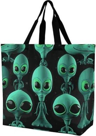 Generic Extraterrestres Sac Courses L&eacute;ger Sacs De Courses Pliable Sac &Agrave; Bandouli&egrave;re Pour Voyage Universit&eacute; Quotidienne