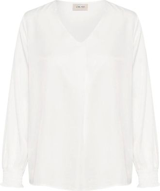 Cream Femme, Blouses et Chemises, Blanc, Taille: 40 FR Chemisier blanc à manches bouffantes