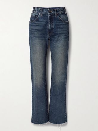 Nili Lotan Jean Droit Taille Mi-haute Effet Vieilli Calla - Bleu