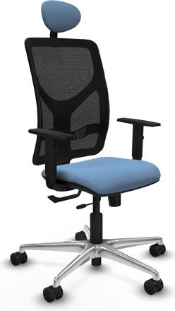 Piqueras y Crespo Stuhl Home Office mit 1D-Armlehnen, h&ouml;henverstellbarer Lendenwirbelst&uuml;tze und festem Kopfteil, ausgestattet mit Syncro/Traslack und Schneideschaum, Sc