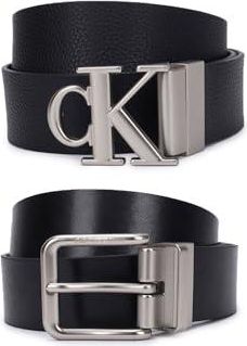 Calvin Klein Jeans Classic + Monogram Belt 35MM K50K509914 Coffrets Cadeaux, Noir (Black), 105 Homme