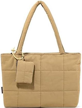 Generic Sac &agrave; main matelass&eacute; tendance et l&eacute;ger sous les bras pour femme, travail, shopping, voyage, quotidien, kaki, 340x100x280mm
