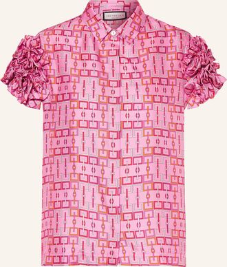 Sem per Lei Sem Per Lei Blusenshirt Aus Seide Mit R&uuml;schen pink
