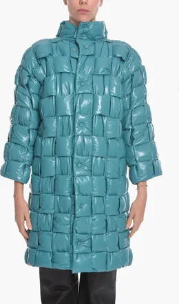 Bottega Veneta Quilted Braided Leather Coat Bottega Veneta