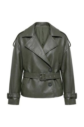 STUDIO UNTOLD Outdoorjacke Fake-Lederjacke Oversize Shape Bikerlook