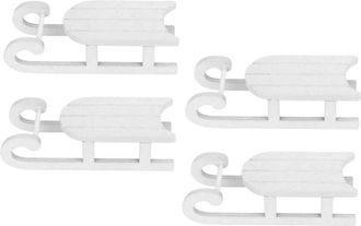 Valiclud 4st&uuml;cke Schlitten Deko aus Holz Wei&szlig; f&uuml;r Weihnachten Tischdeko Heimdeko Festtagsdeko Weihnachtsschlitten Ornament Holzschlitten Wei&szlig;