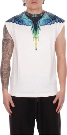 Marcelo Burlon Homme, Tops, Blanc, Taille: S Canotta Country Of Milan Logo frontale