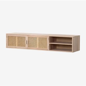 Sklum Sklum - TV-M&ouml;bel 150x35 cm zur Wandmontage aus Holz Ralik Braun Natur