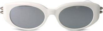Alexander McQueen Eyewear lunettes de soleil à monture ovale - Blanc