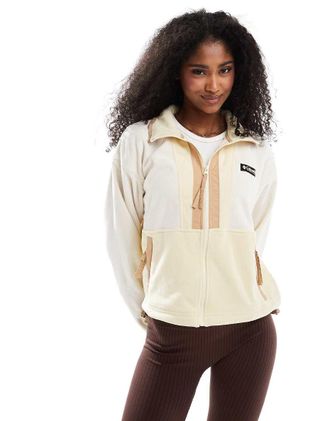 Columbia Backbowl II - Fleecejacke in Weiß und Gelb mit Reißverschluss