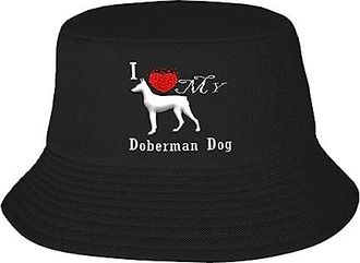 Generic Chapeau De Seau Unisexe Jaime Mon Chien Doberman Dr&ocirc;le Seau Chapeau Respirant &Eacute;t&eacute; Bonnet Soleil, pour De P&ecirc;che, La Randonn&eacute;e, Sports, 56-58cm