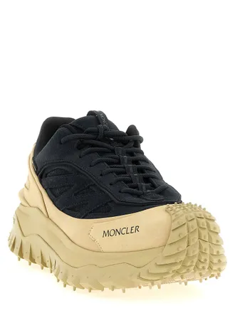 Moncler Mens Blue Leather Athletic Sneakers