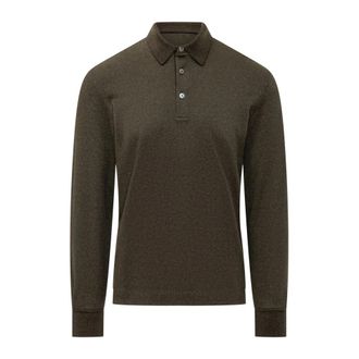 Ermenegildo Zegna Polo-Shirt mit Lederbesatz - - Tops - Herren - Braun - L
