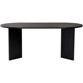 M&S Collection Table &agrave; manger ovale en bois m&eacute;lamin&eacute; 8 personnes - Dimensions 75x180x89,5 cm - Design moderne avec pieds en V