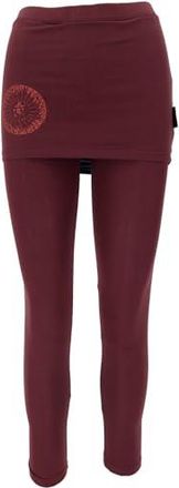 Guru Shop Pantalon de yoga avec mini jupe Bio BW Yoga Femme Coton Shorts Leggings Alternative Vêtements, Couleur : marron, W36