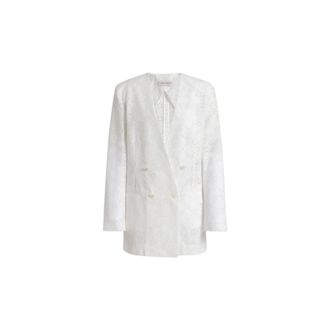 Alberta Ferretti Femme, Vestes, Blanc, Taille: 40 FR Sangallo Lace Blazer