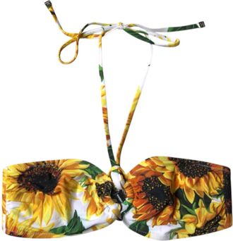 Dolce & Gabbana Femme, Maillots de bain, Multicolore, Taille: 36 FR Floral Halter Bikini Top