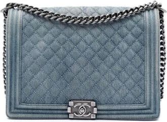 Chanel Sac bandouli&egrave;re Boy Flap Pre-owned - Femme - Pre-owned - Bleu - Taille: ONE Size