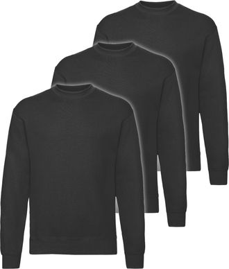 Fruit Of The Loom 3er Pack Classic Set-In Sweat Herren, NEU, Farbe:schwarz, Gr&ouml;&szlig;e:2XL