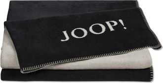 Joop Uni-Doubleface I flauschig-weiche Kuscheldecke Anthrazit-Ash I Wohndecke aus Baumwolle & Polyacryl in grau I Tagesdecke 150x200cm | nachhaltig produzi