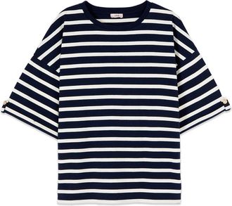 Oltre Femme, Tops, Bleu, Taille: 40 FR T-shirt ray&eacute;
