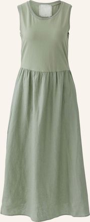 Oui Kleid Im Materialmix Mit Leinen gruen