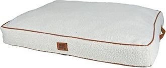 LOVE STORY Wooly Kissen, rechteckig, Wolle, lockig, Polyester, Größe L/LX, 100 x 80 x 15 cm, Ecru