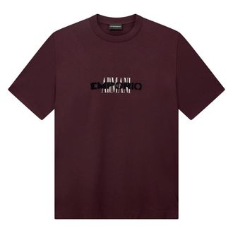 Emporio Armani Logo T-Shirt - - Tops - Herren - Rot - L