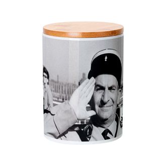 Fabulous Keramiktopf mit Deckel aus Bambus - Louis De Fun&egrave;s franz&ouml;sischer Schauspieler Star Celebrity Vieux Cinema Original 3 Gendarmes - 739 ml (25 oz) - Glas